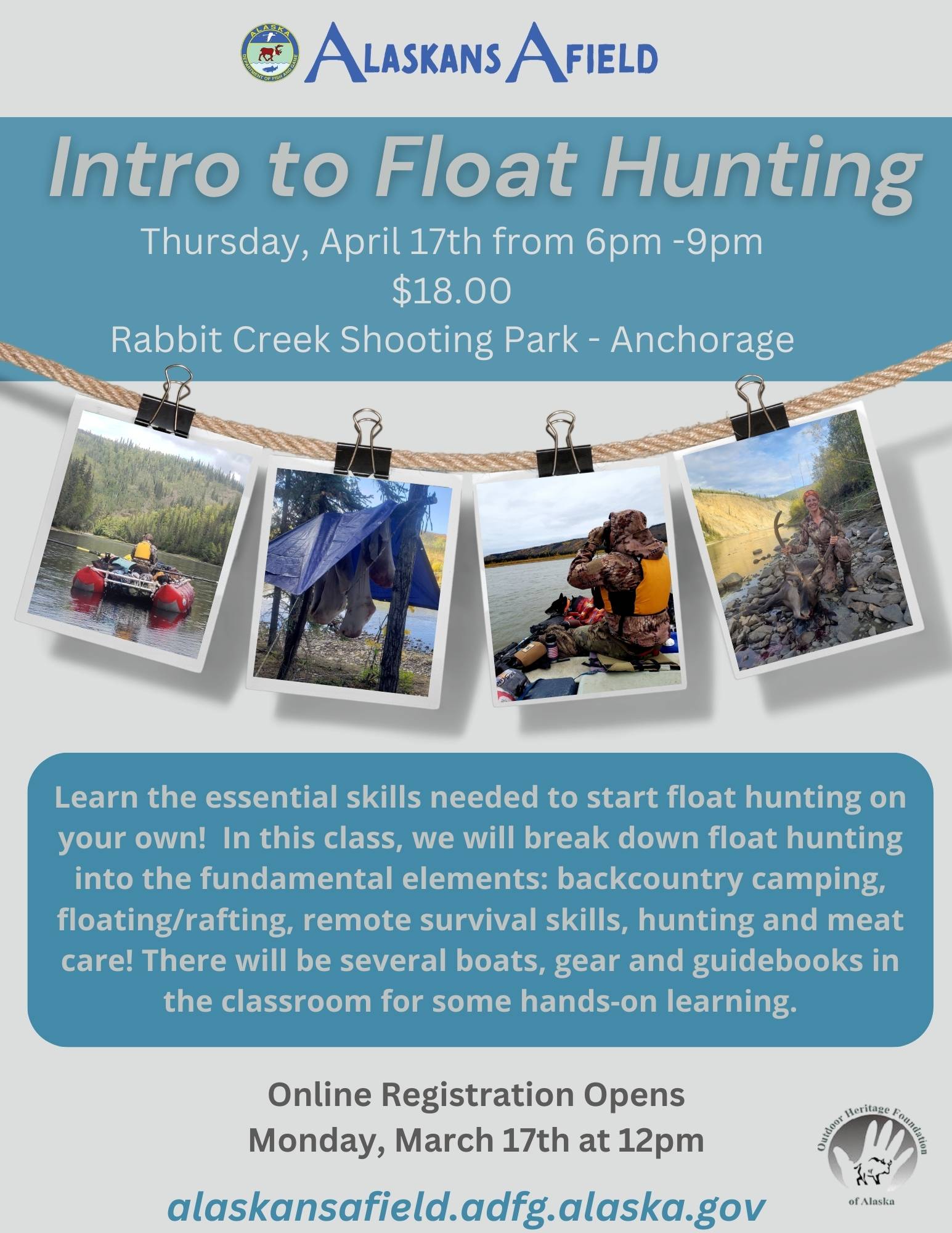 Register for Alaskans Afield Events, Alaska Department of Fish and Game