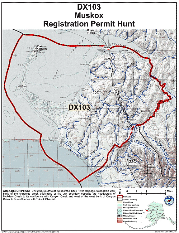 Map of dx103, Alaska Department of Fish and Game